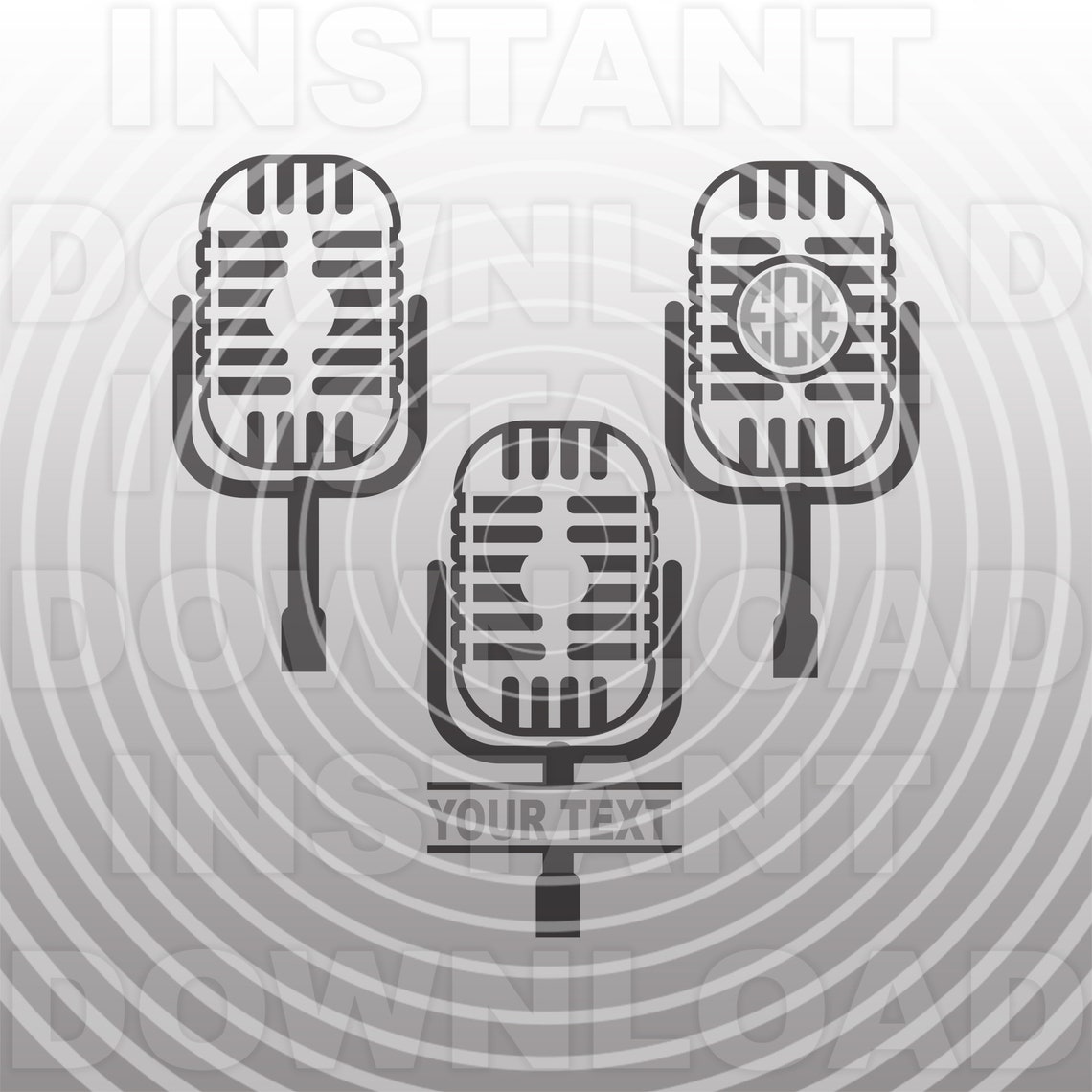 Retro Microphone SVG Filesinger Musician SVG Filemonogram - Etsy