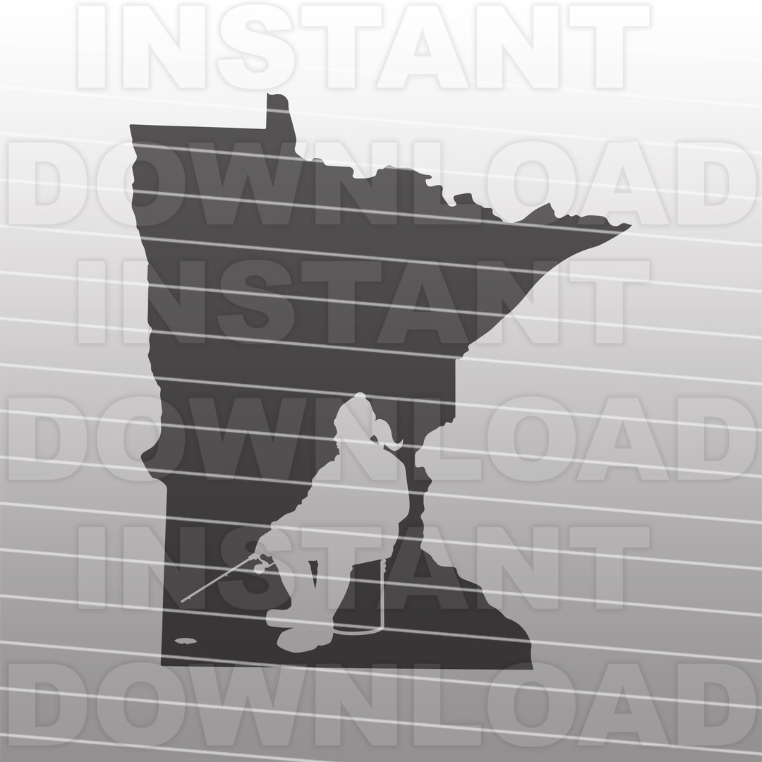 Minnesota Ice Fishing SVG File,girl Ice Fishing Svg,woman Ice Fishing ...