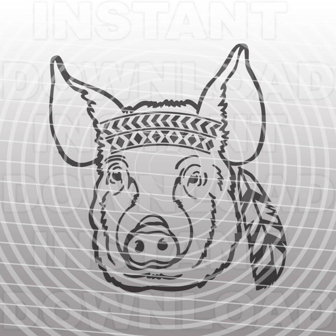 Pig SVG File,hippie Pig Svg,pig Face Svg,farm Svg -commercial ...