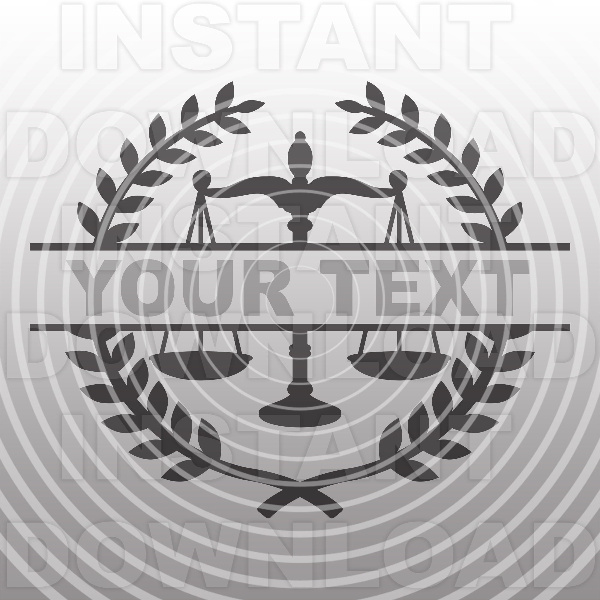 Attorney Lawyer Scales of Justice With Laurel Wreath SVG File,law ...