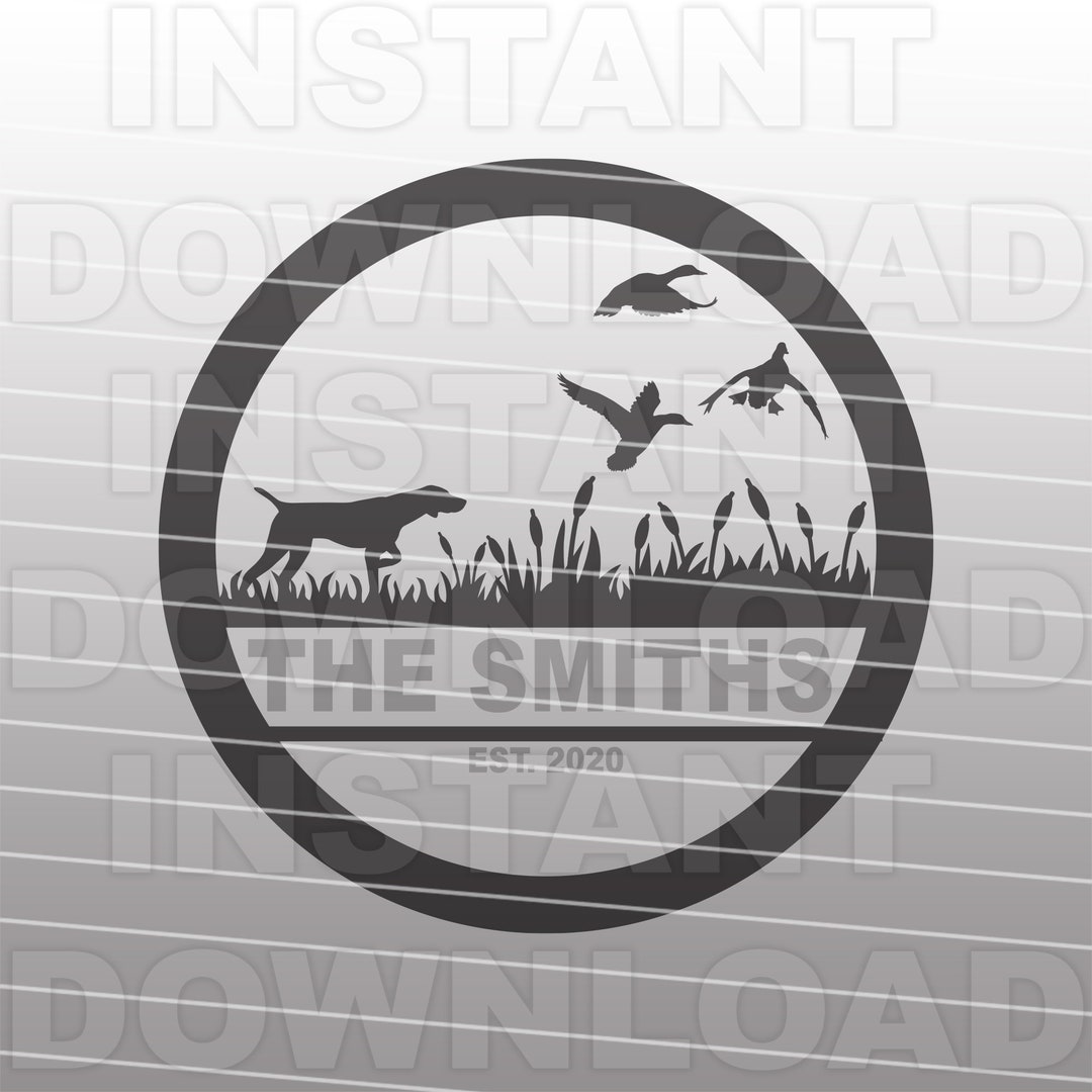 Hunting Dog Duck Hunting Scene Mailbox Name Plate SVG File -vector Art ...
