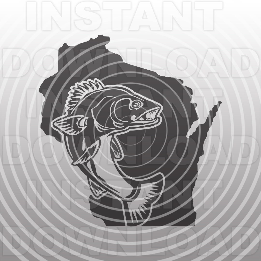 Walleye Jumping SVG File,walleye Fishing SVG File,wisconsin Walleye SVG ...
