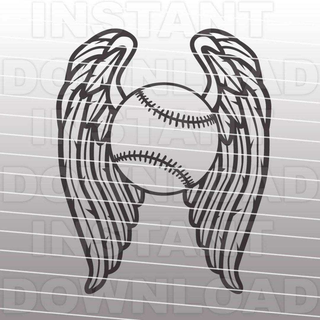 Baseball SVG File,baseball Wings SVG File -commercial & Personal Use ...