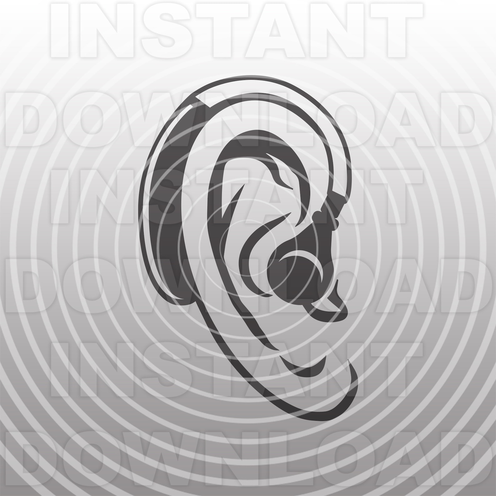 Human Ear With Hearing Aid SVG File,audiologist SVG vector Art ...