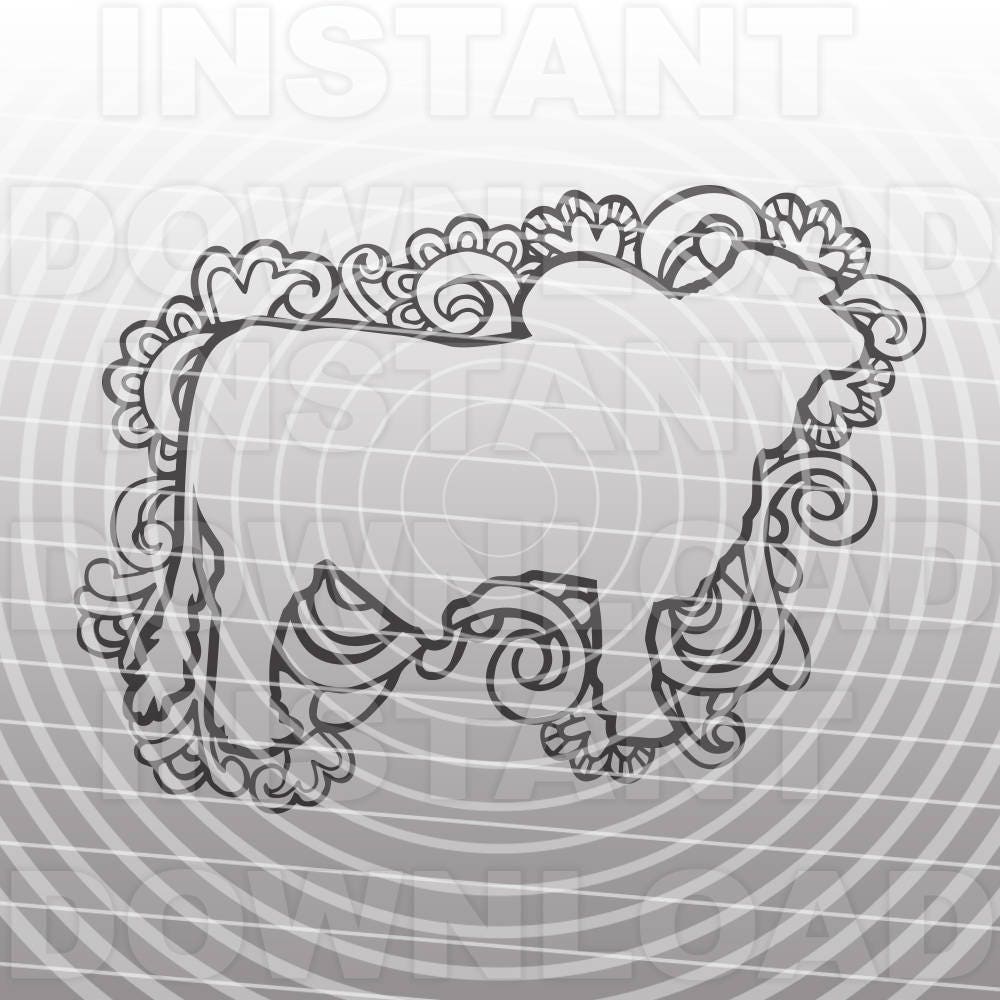 Brahman Bull Hand Drawn Doodle SVG File -vector Art for Commercial ...