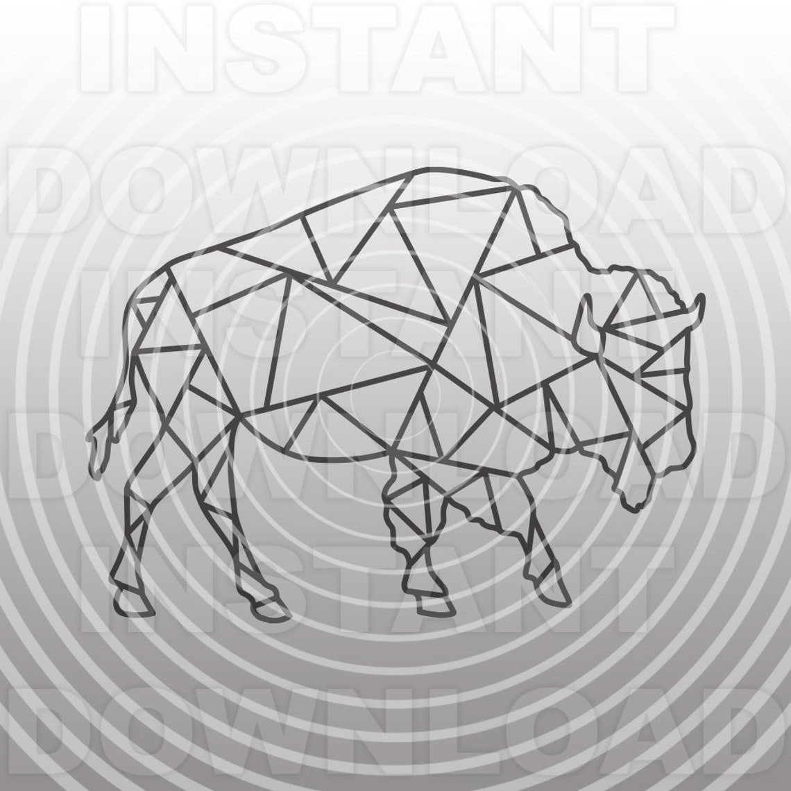 Buffalo SVG Filegeometric Buffalo Svgrustic Buffalo - Etsy