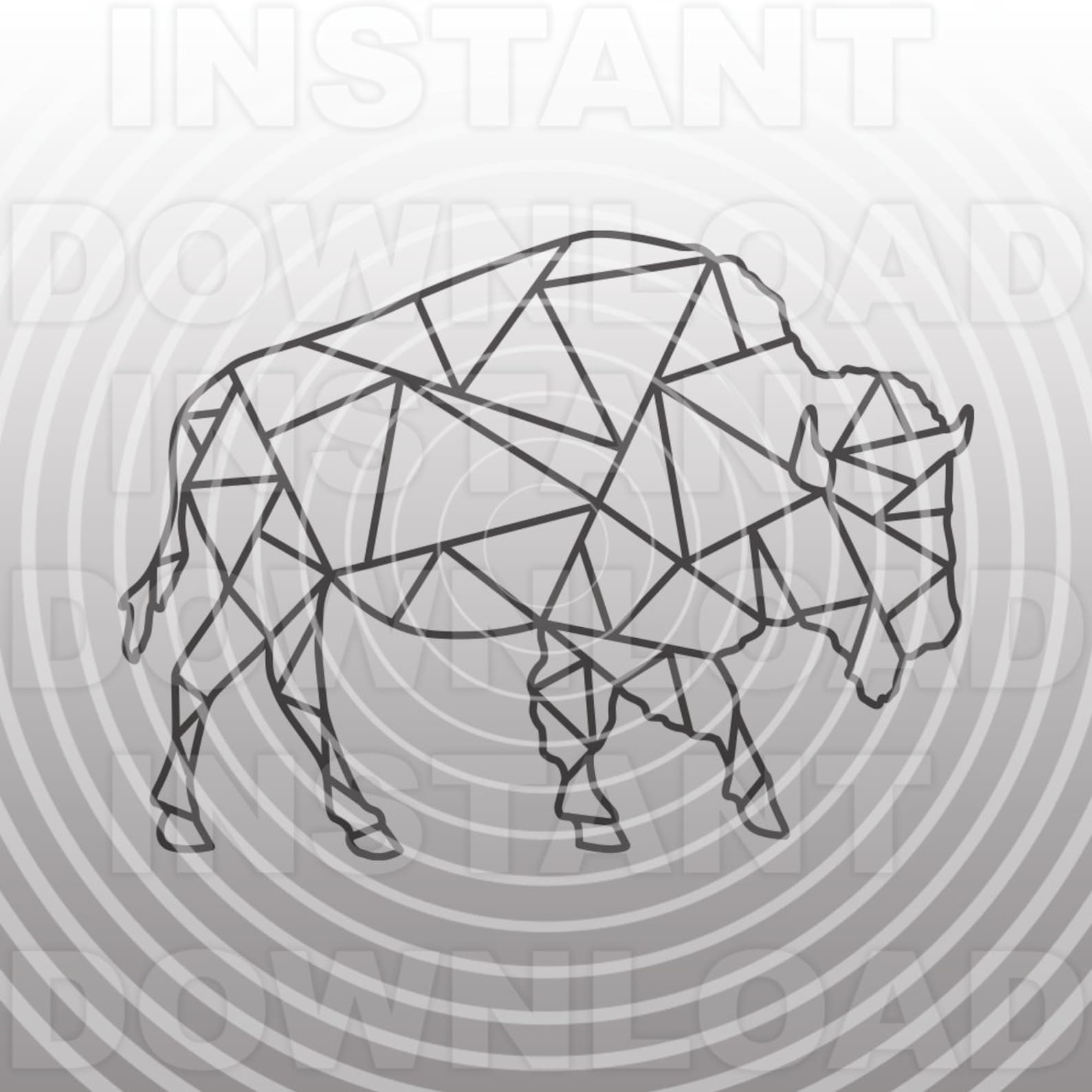 Buffalo SVG Filegeometric Buffalo Svgrustic Buffalo | Etsy