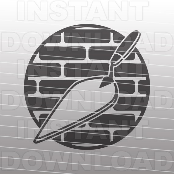 Bricklayer SVG Filemasonry Svgtrowel With Bricks Svg vector | Etsy Canada