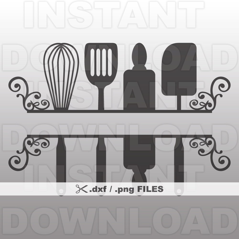 Kitchen DXF File Kitchen Monogram DXF File Commercial & - Etsy