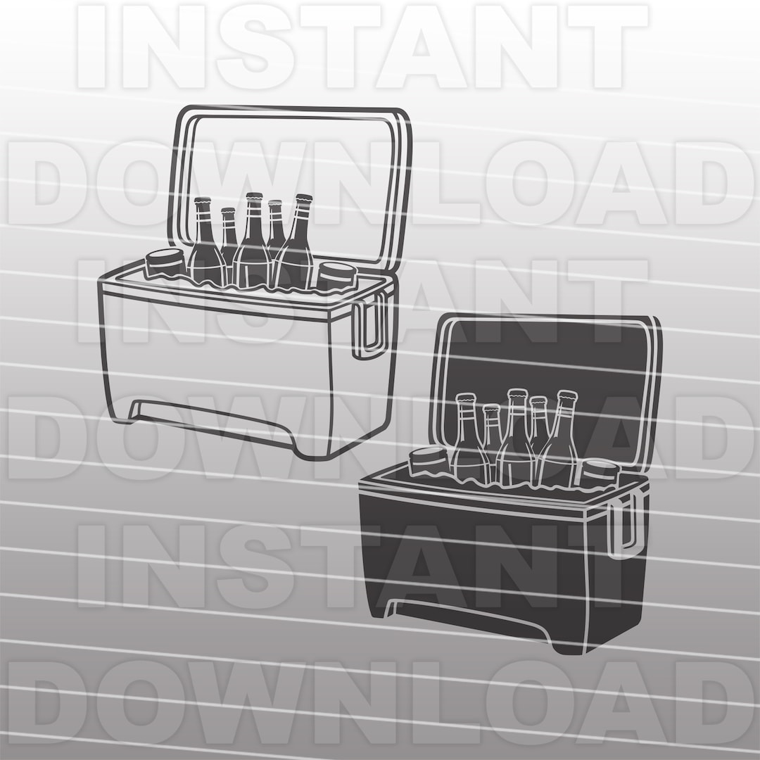 Ice Chest Cooler Filled With Beer SVG File,ice Cooler SVG -vector ...