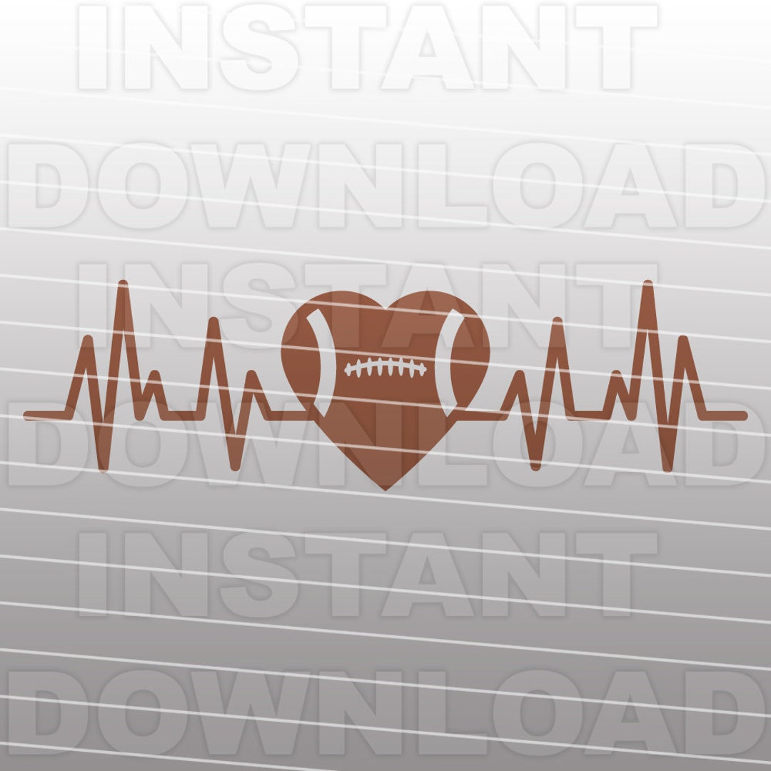 Football Heartbeat SVG File,football EKG SVG File,cut File,vector Clip ...