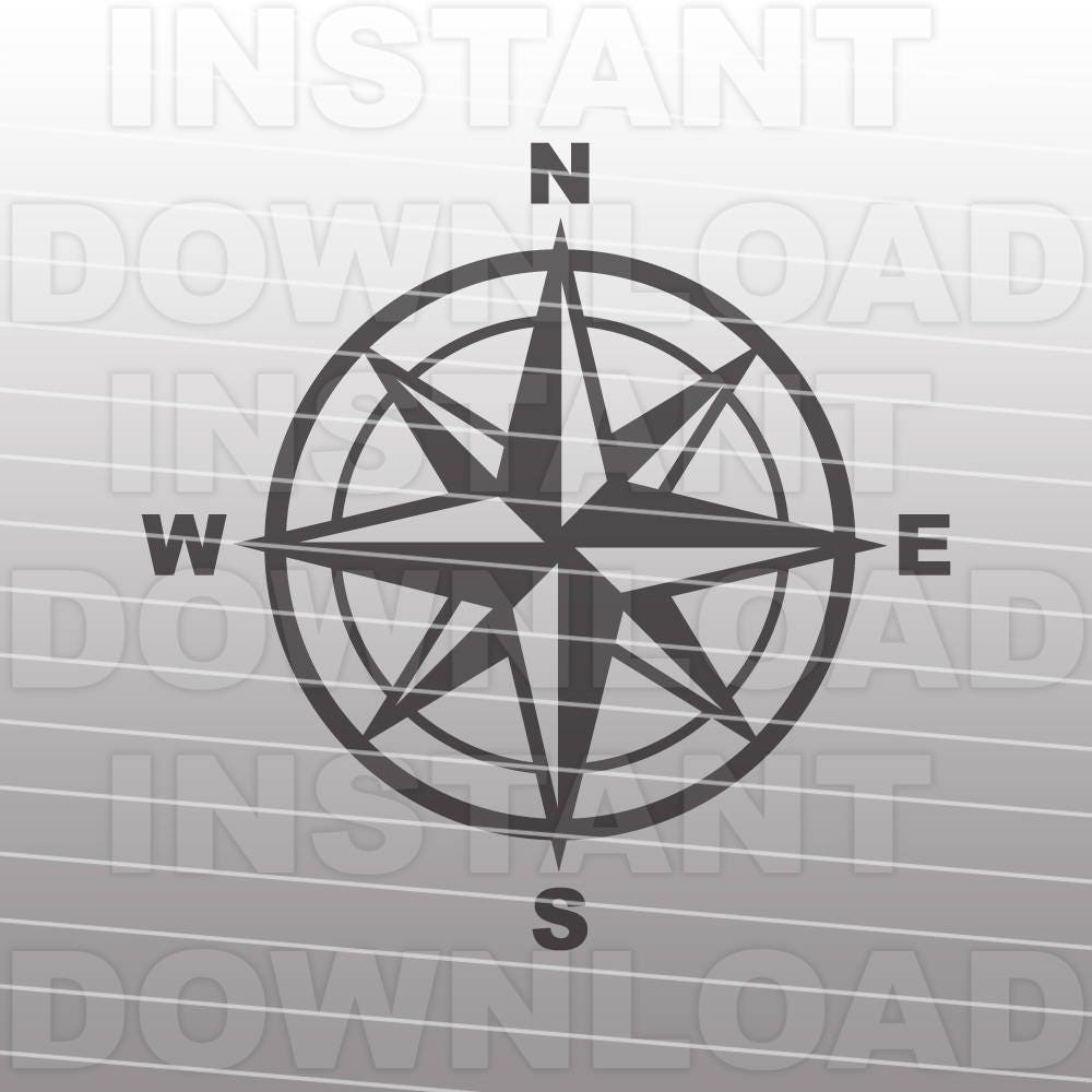 Compass Rose SVG FileCompass SVG FileNautical SVG Vector Cut | Etsy