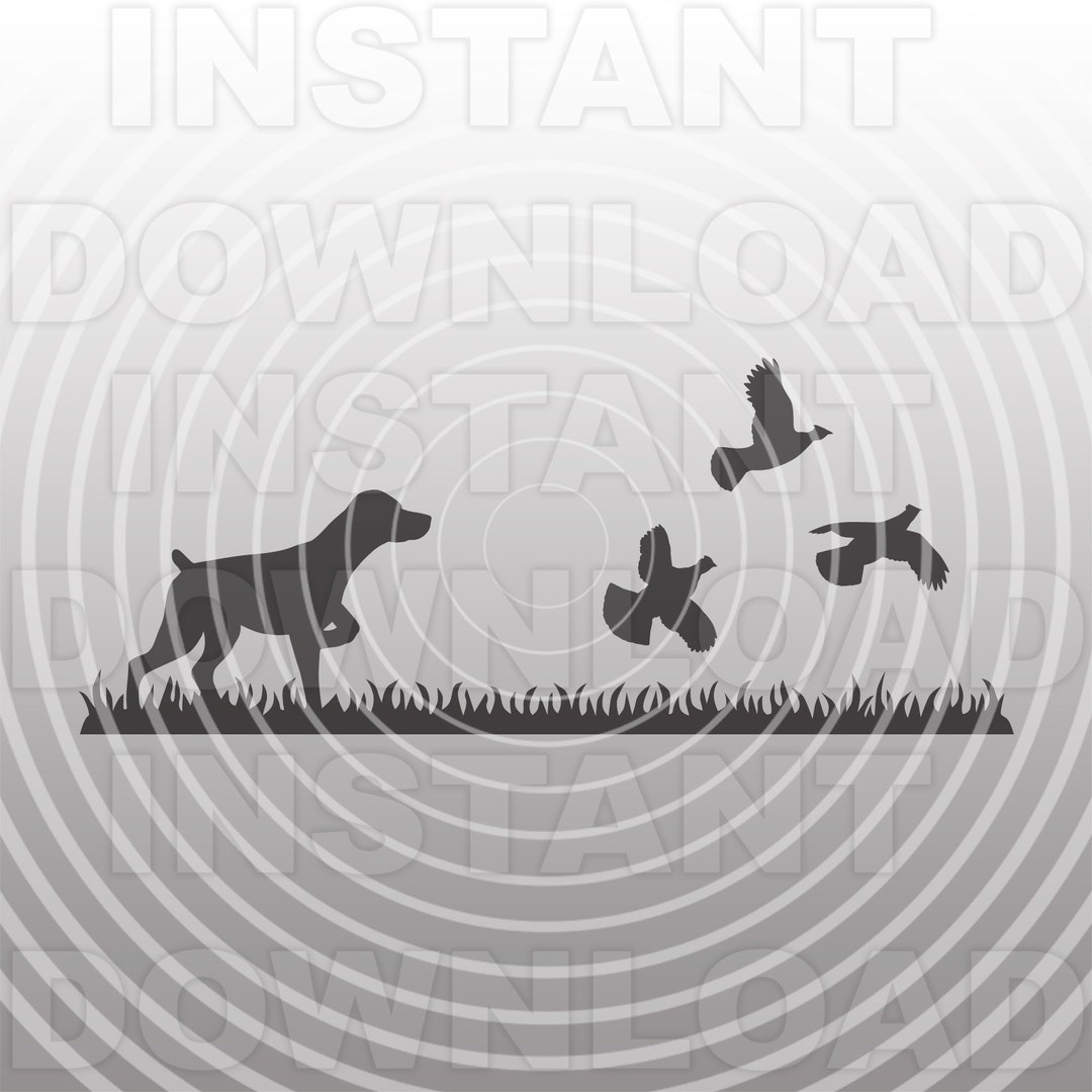 Brittany Spaniel Pointer Pointing at Grouse SVG File,bird Dog Grouse ...