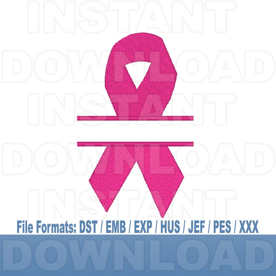 Breast Cancer Awareness Pink Ribbon Machine Embroidery Design Download ...