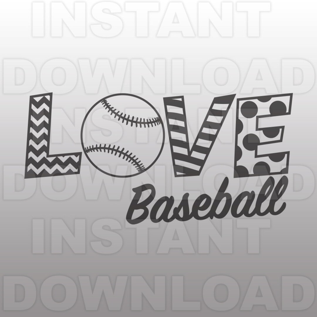 Love Baseball SVG File - Baseball SVG File - Commercial & Personal Use ...