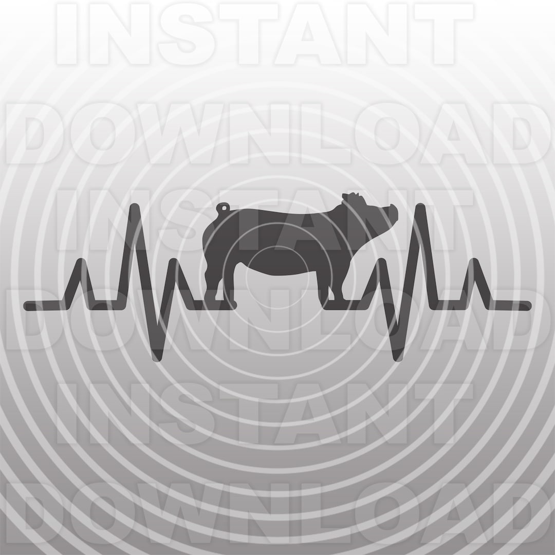 Show Pig Heartbeat EKG Pulse SVG File,farm Girl Svg,livestock SVG ...