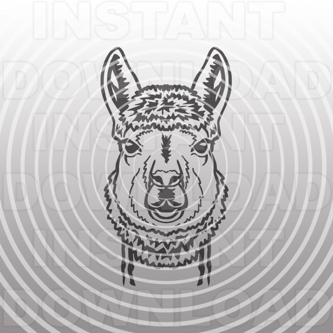 Alpaca SVG File,alpaca Face Svg,farm Svg -vector Art Commercial ...
