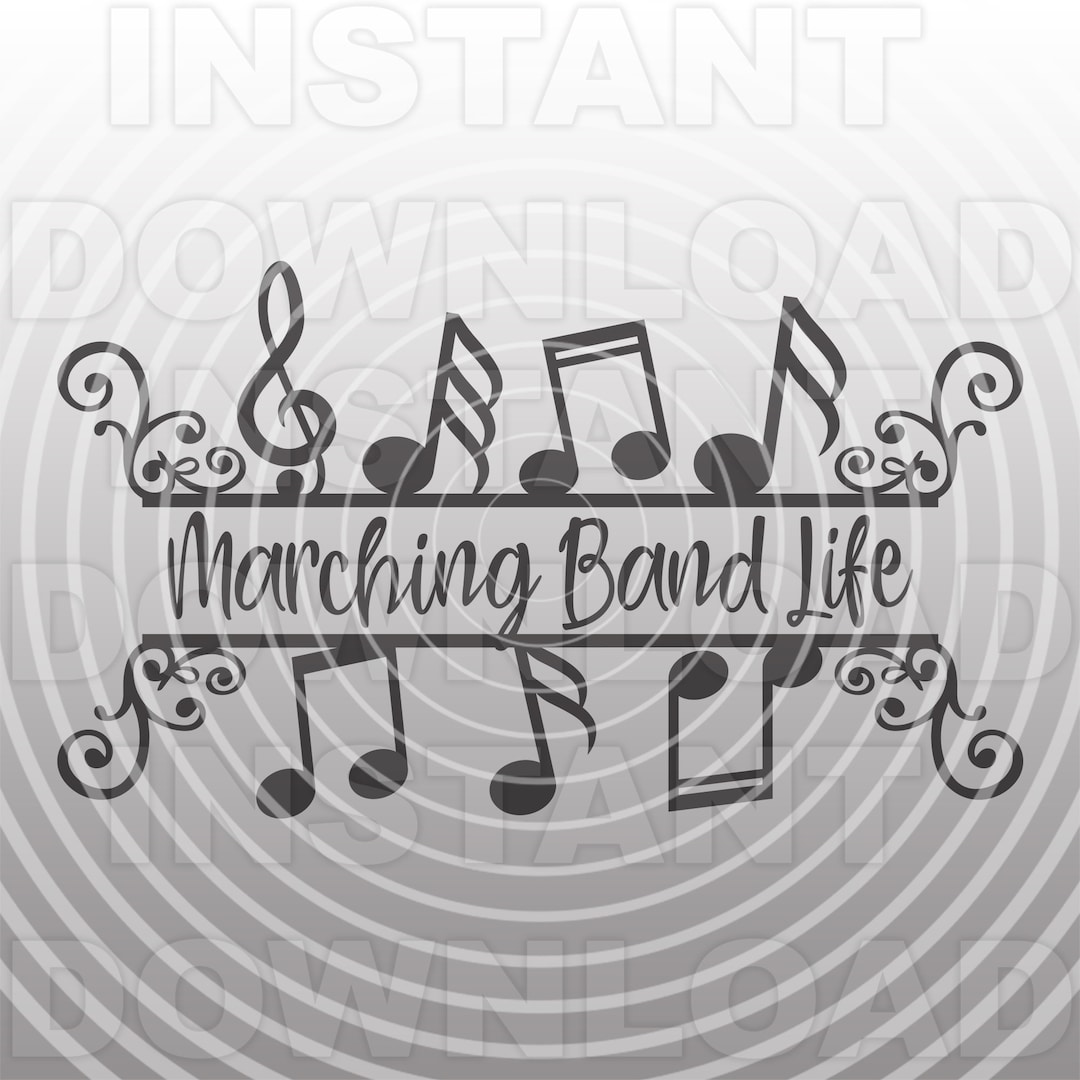 Marching Band Life With Music Notes SVG File,concert Band SVG -vector ...