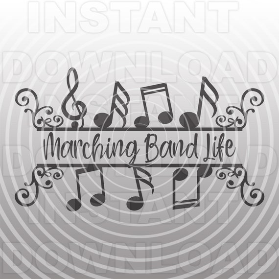 Marching Band Life With Music Notes SVG Fileconcert Band SVG | Etsy