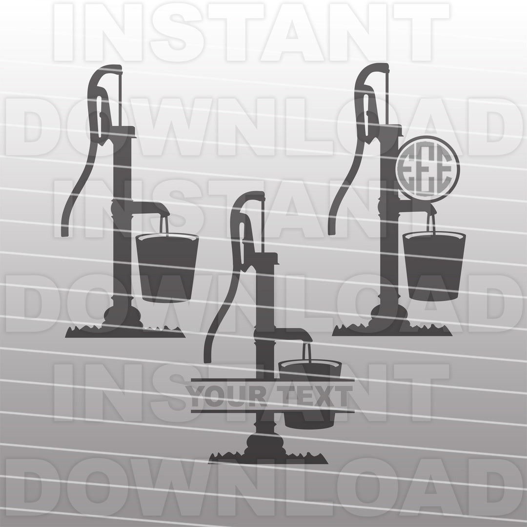Old Water Pump SVG File,retro Antique Water Pump Svg,garden SVG -vector ...