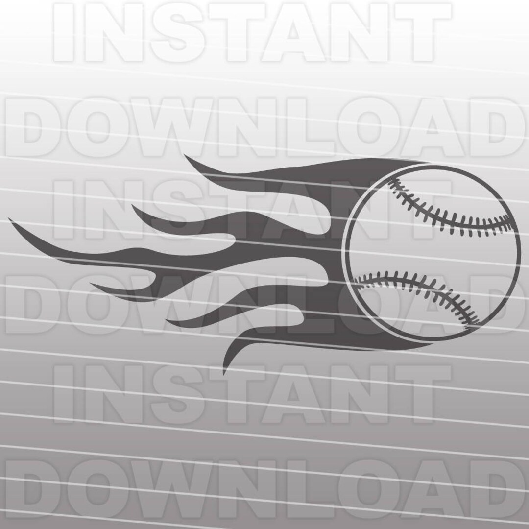 Baseball With Flame SVG File Cutting Template-clip Art for Commercial ...