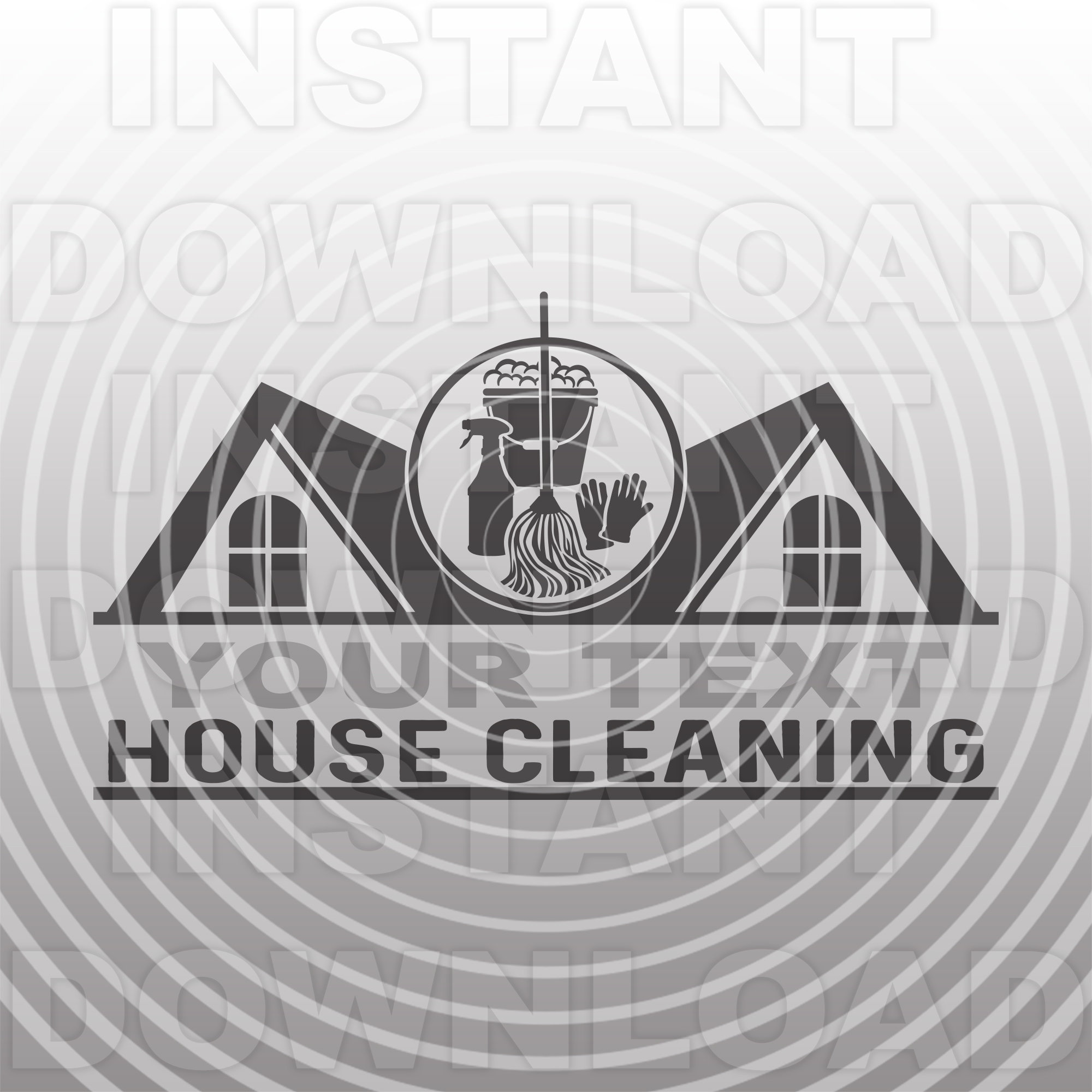Residential House Cleaning Logo SVG Filehousehold Cleaning - Etsy