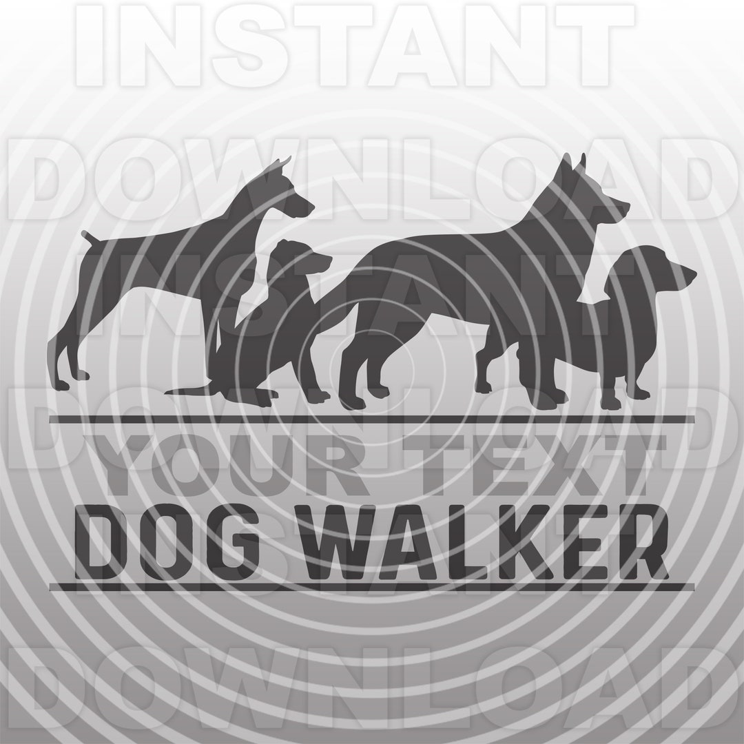 Dog Walker Logo Design SVG File,dog Walking Business Logo SVG -vector ...
