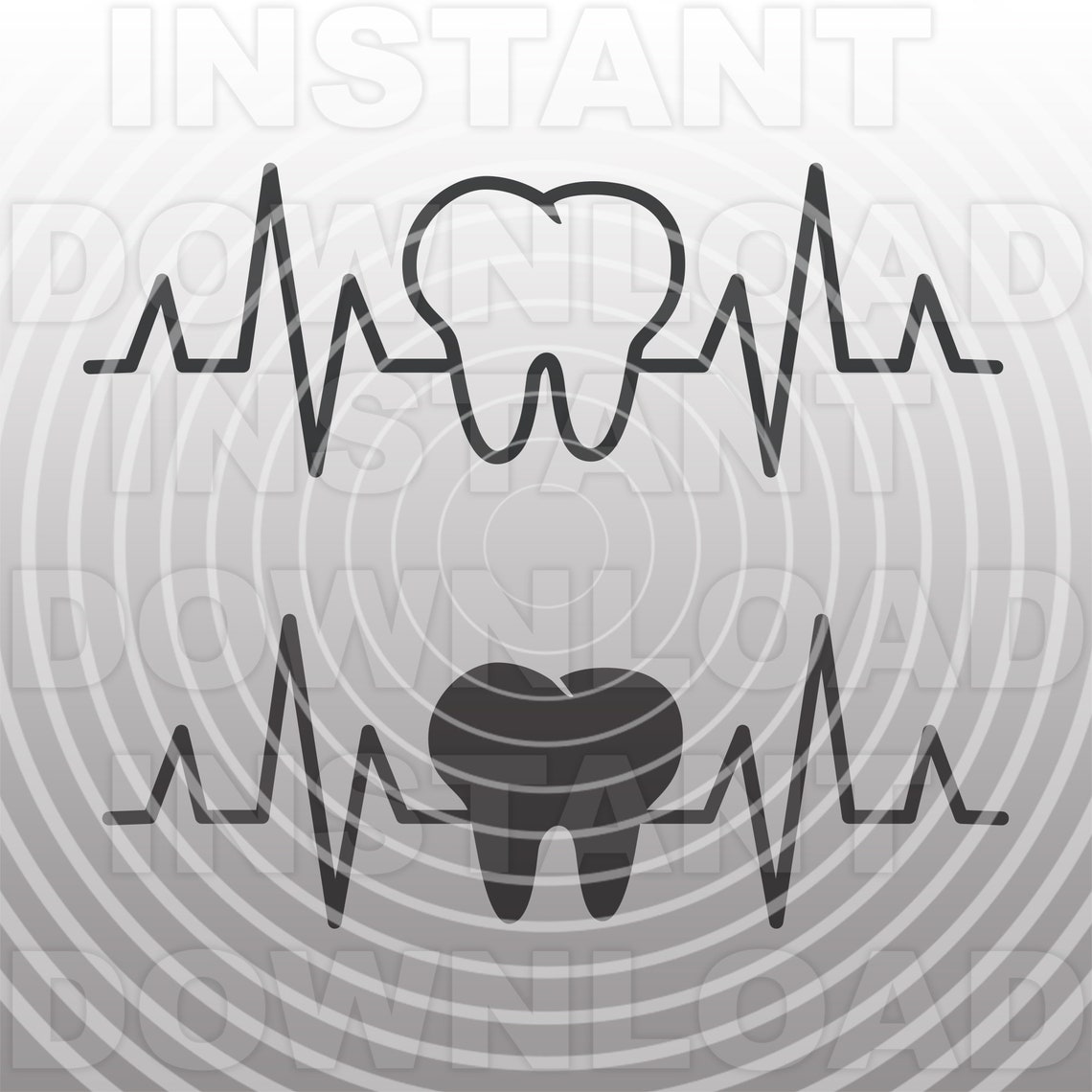 Molar Tooth Heartbeat EKG Pulse SVG Filedentist Svgdental - Etsy