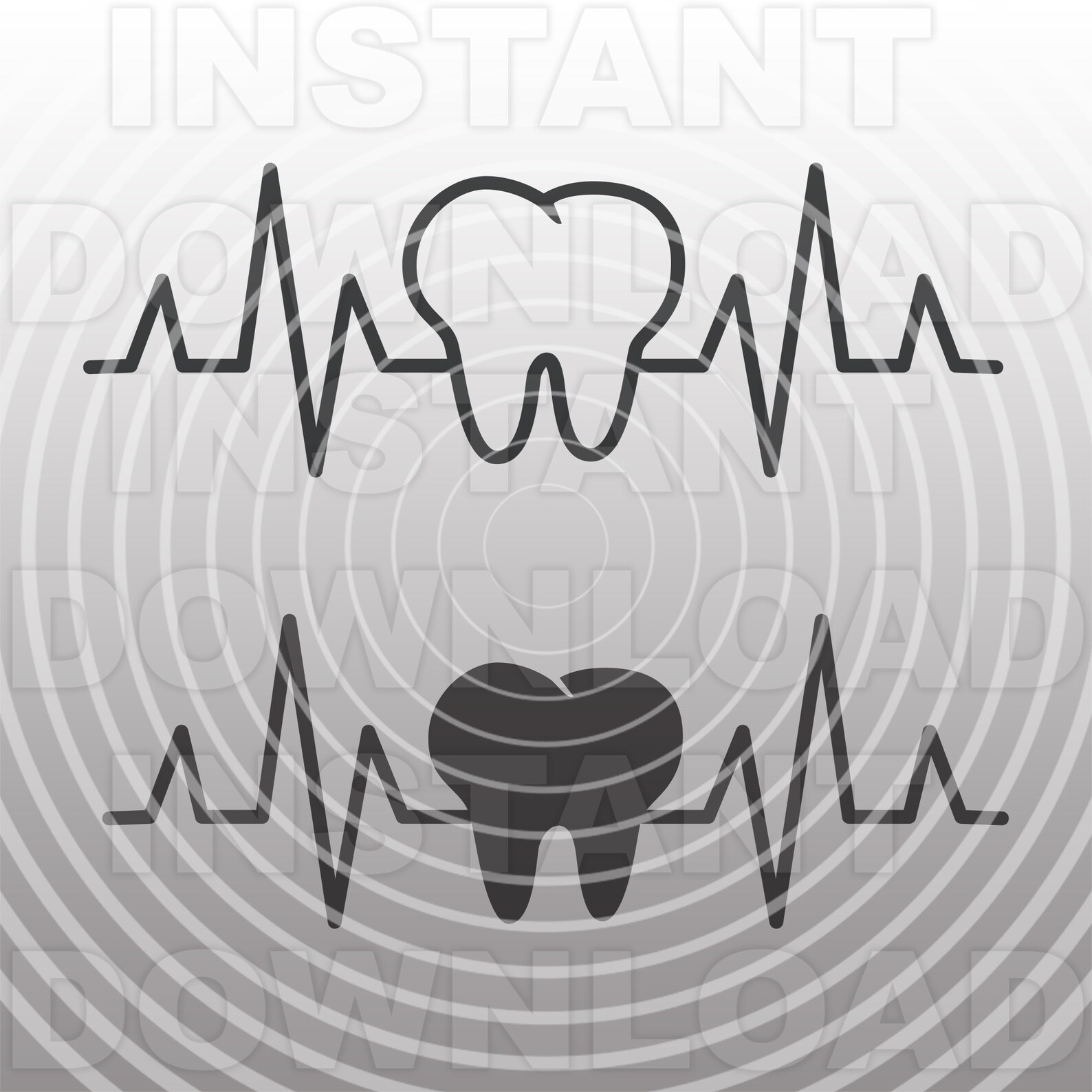 Molar Tooth Heartbeat EKG Pulse SVG Filedentist Svgdental - Etsy