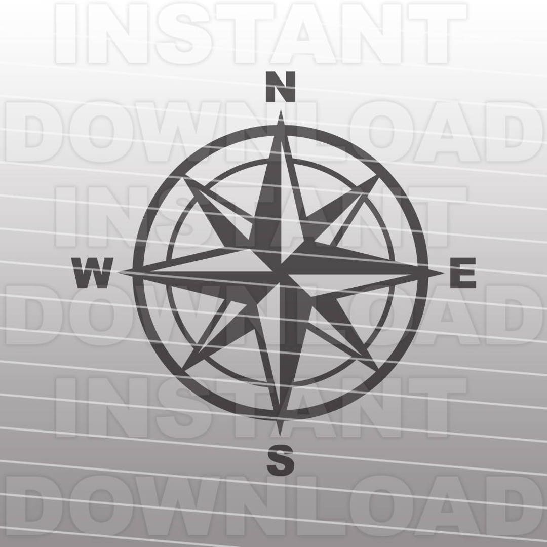 Compass Rose SVG File,compass SVG File,nautical SVG Vector Cut File-for ...