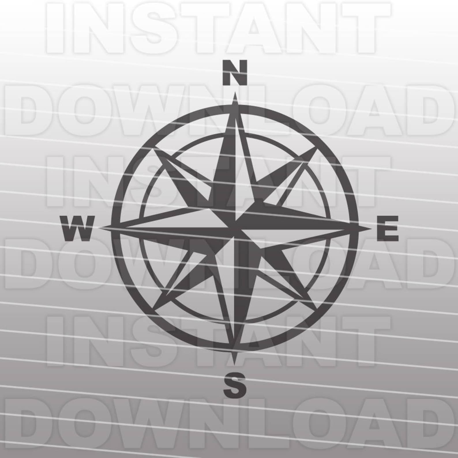 Compass Rose Svg Filecompass Svg Filenautical Svg Vector Cut Etsy