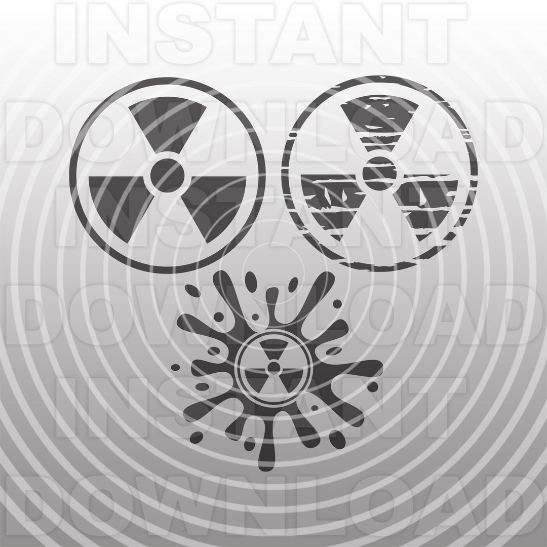 Nuclear Radiation Symbol SVG File vector Clip Art Commercial - Etsy