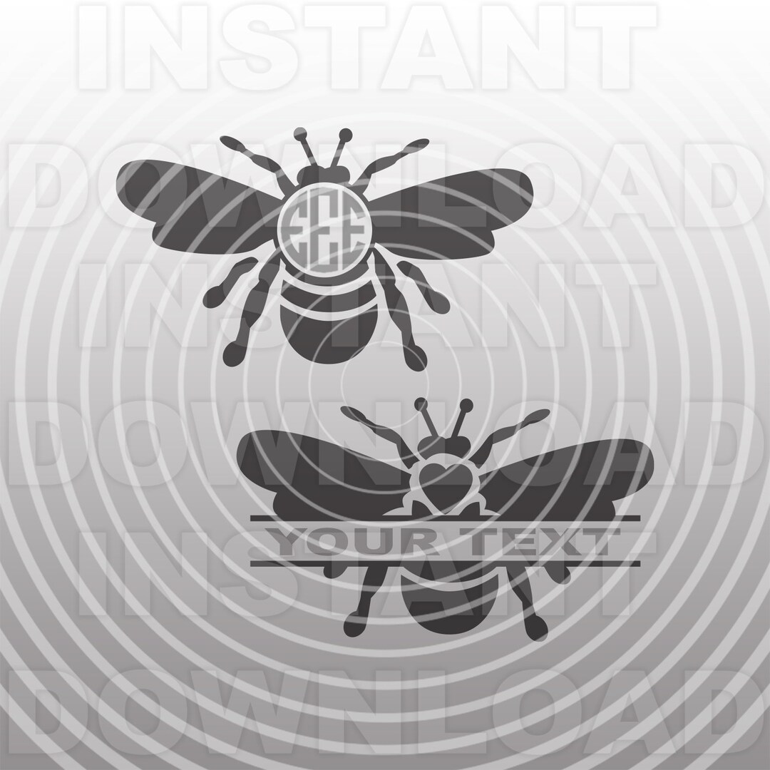 Bumble Bee Monogram SVG File,honey Bee Monogram Frame SVG -vector Art ...