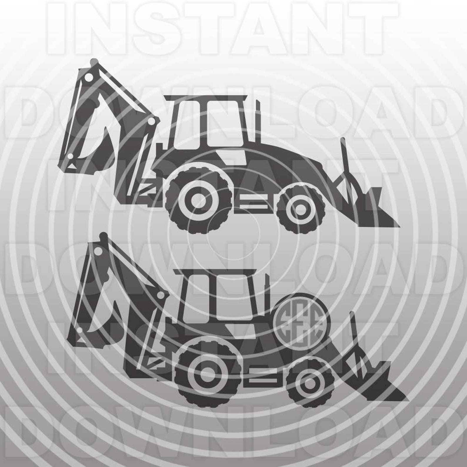 Backhoe SVG File Construction SVG File Vector Clip Art for - Etsy