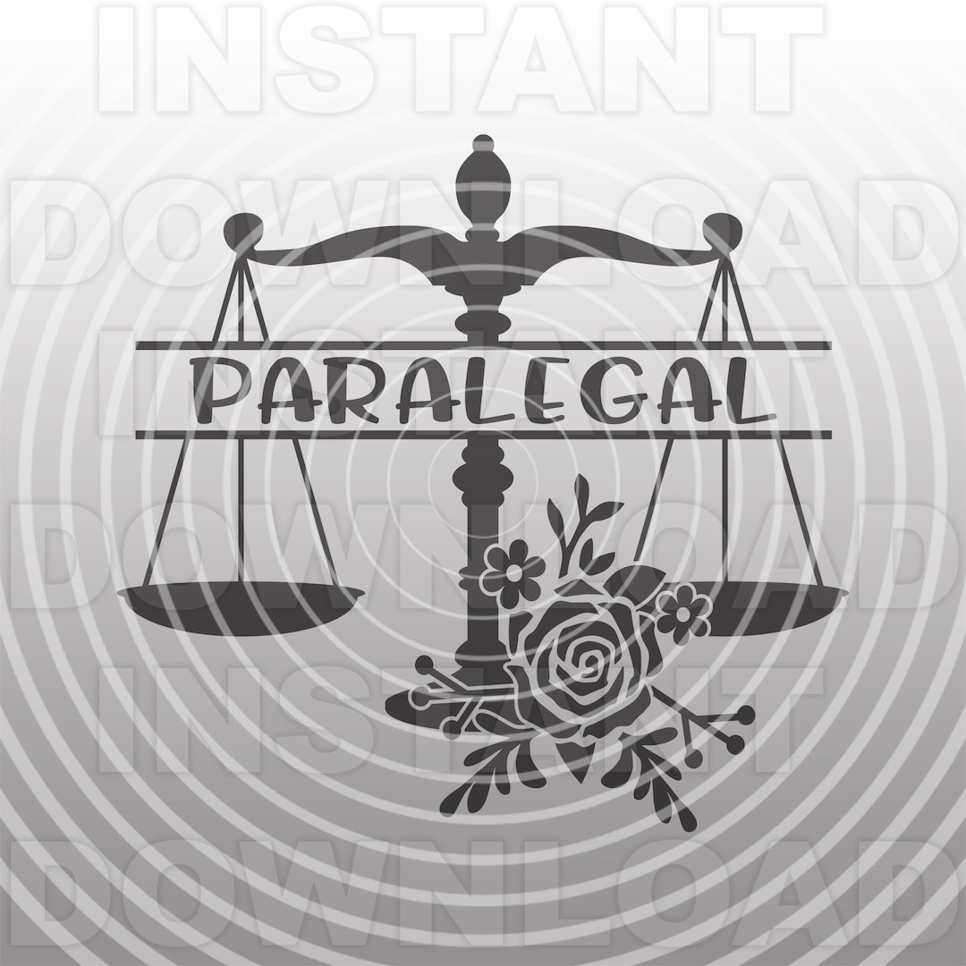 Paralegal SVG File,scales of Justice With Flowers SVG -vector Format ...