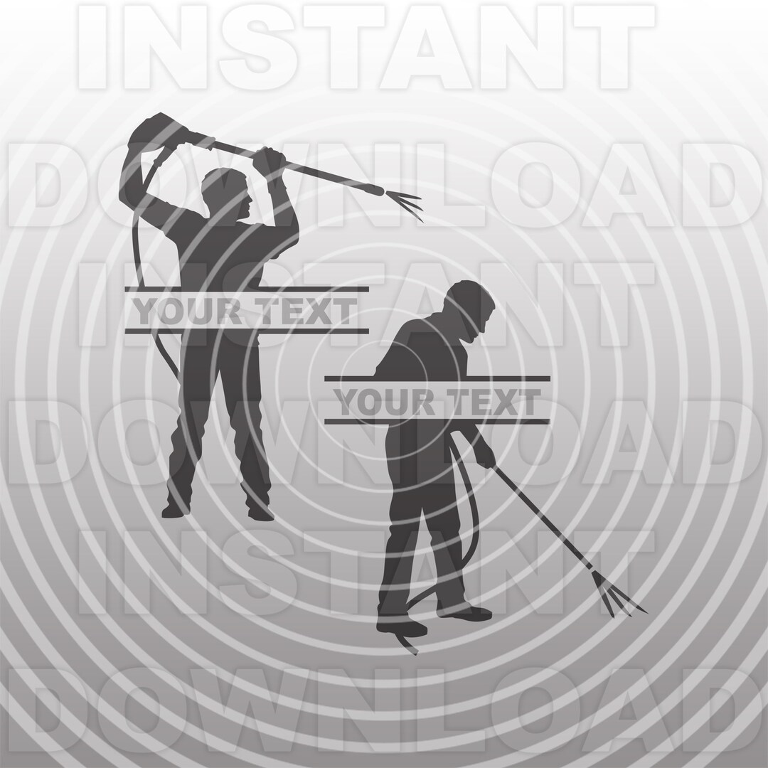 Man Pressure Washing Split Monogram Frame Svg,man With Pressure Washer ...