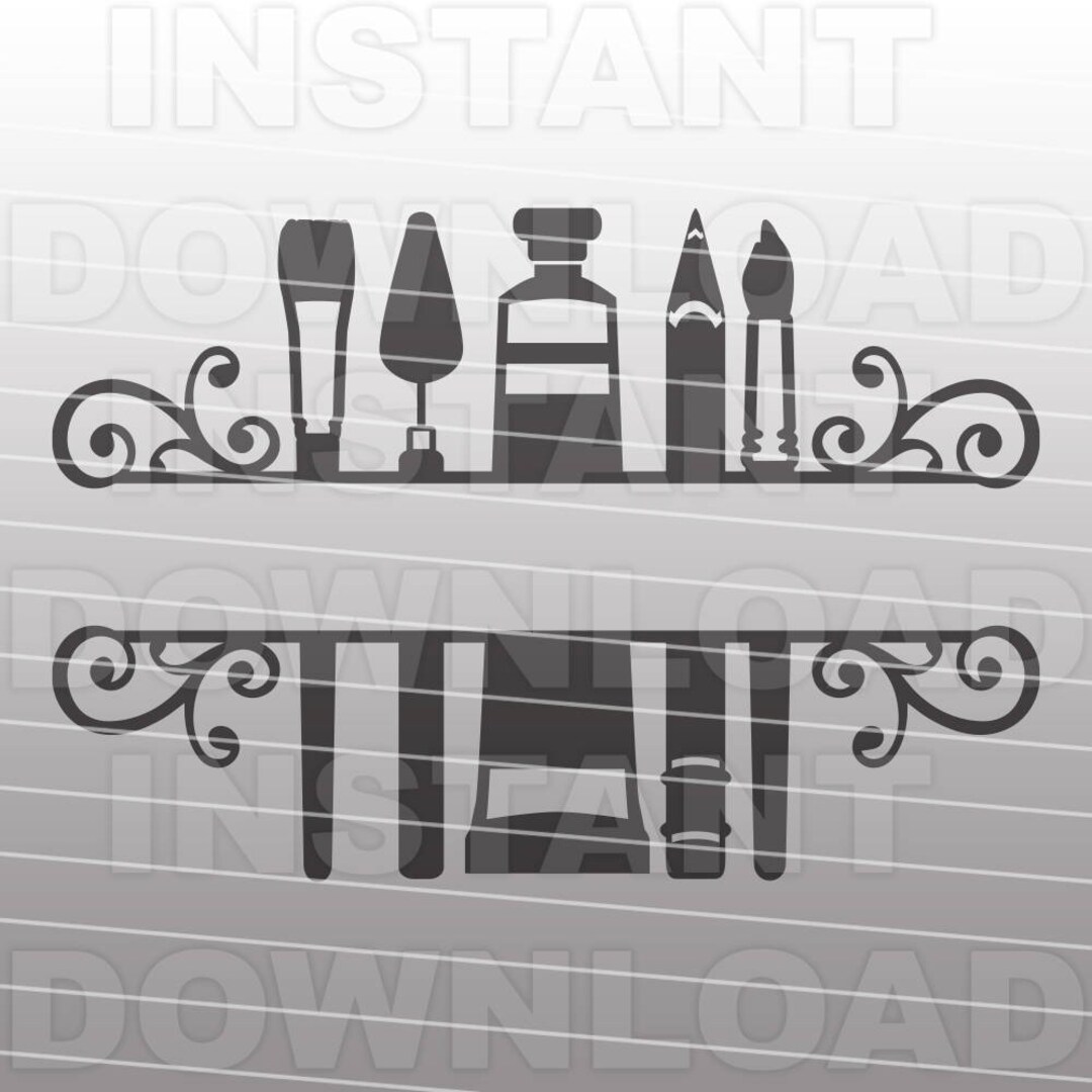 Artist SVG File,artist Monogram Svg,art Supplies Svg,vector Clip Art ...