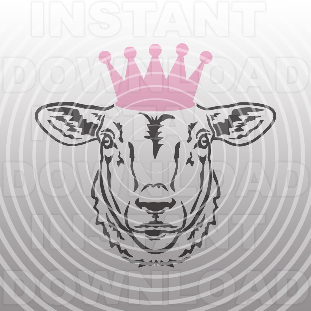 Sheep With Crown SVG File,sheep Face Svg,lamb Svg -vector Art ...