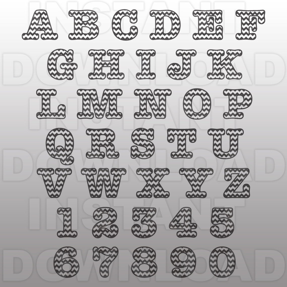 Chevron Font Svgchevron Letter SVG Setmonogram Svg-cutting | Etsy