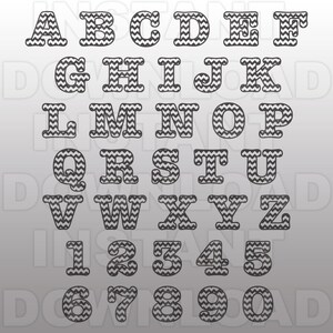 Chevron Font Svg,chevron Letter SVG Set,monogram Svg-cutting Template ...