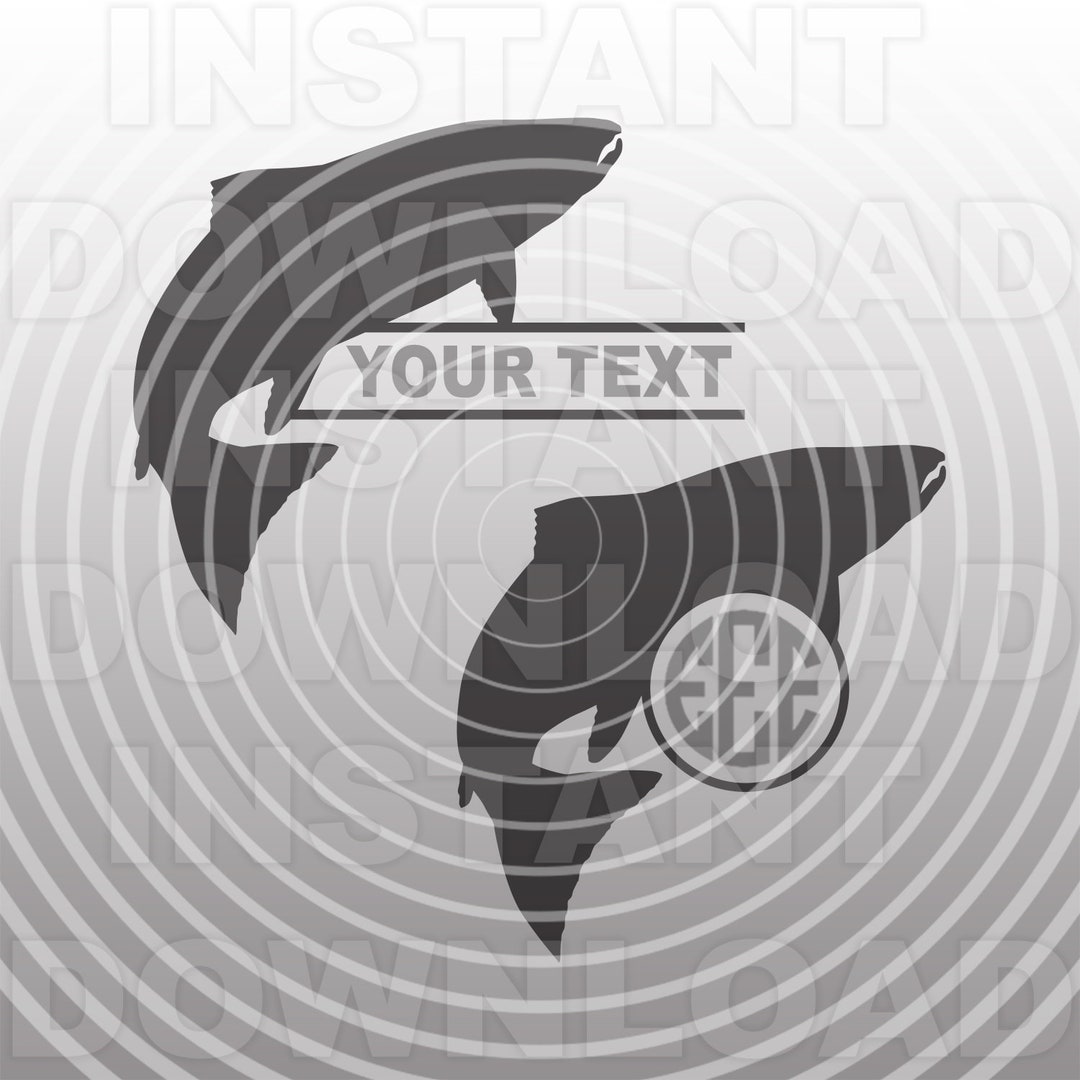 Salmon Fishing Monogram Frame SVG File,fisherman Svg -cutting Template ...
