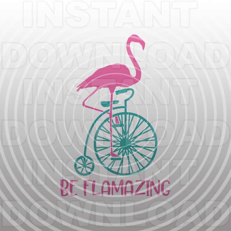 Be Flamazing Flamingo on A Bike SVG File,flamingo SVG Design -vector ...