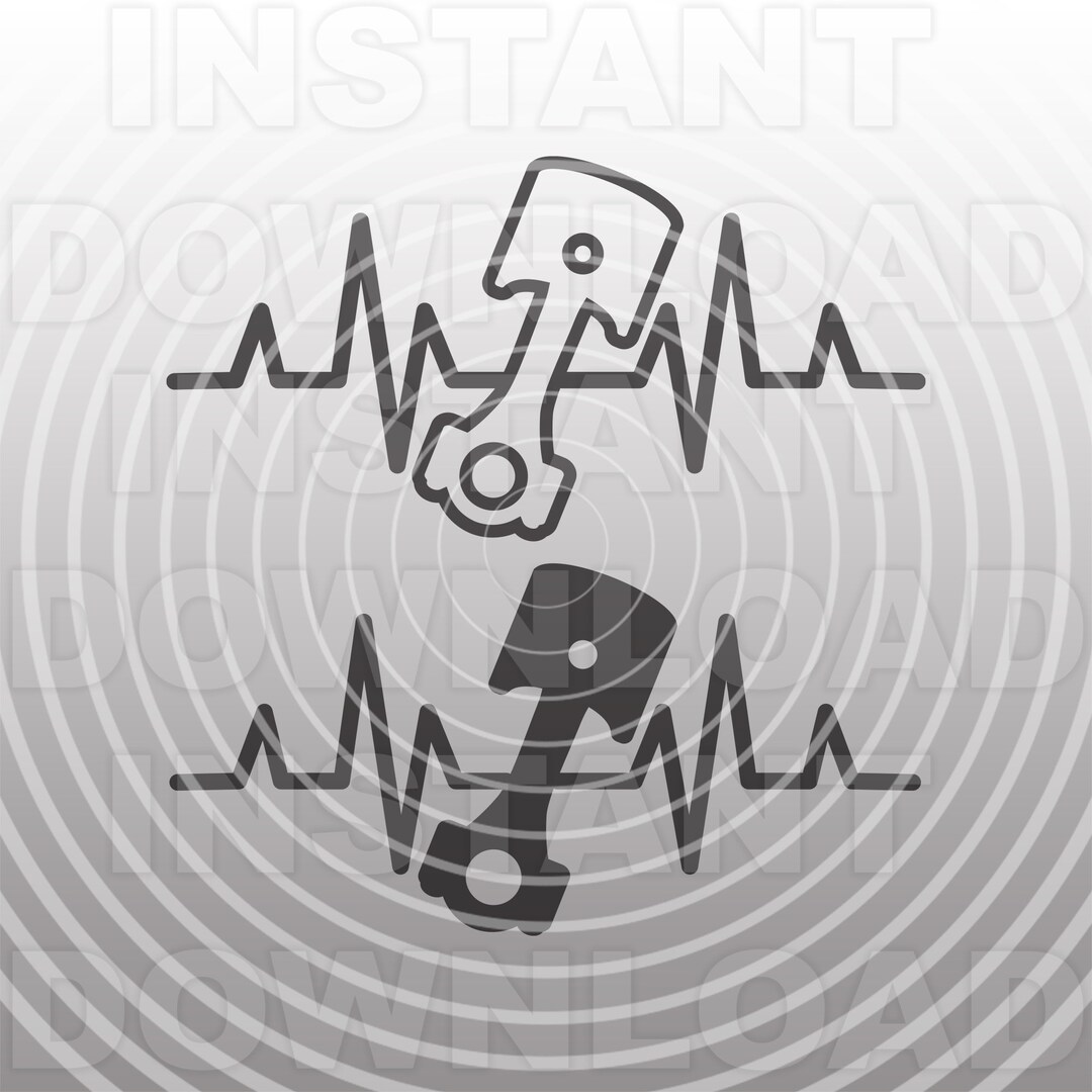 Heartbeat EKG Piston SVG File,racing Svg,funny Car Svg,mechanic Svg ...