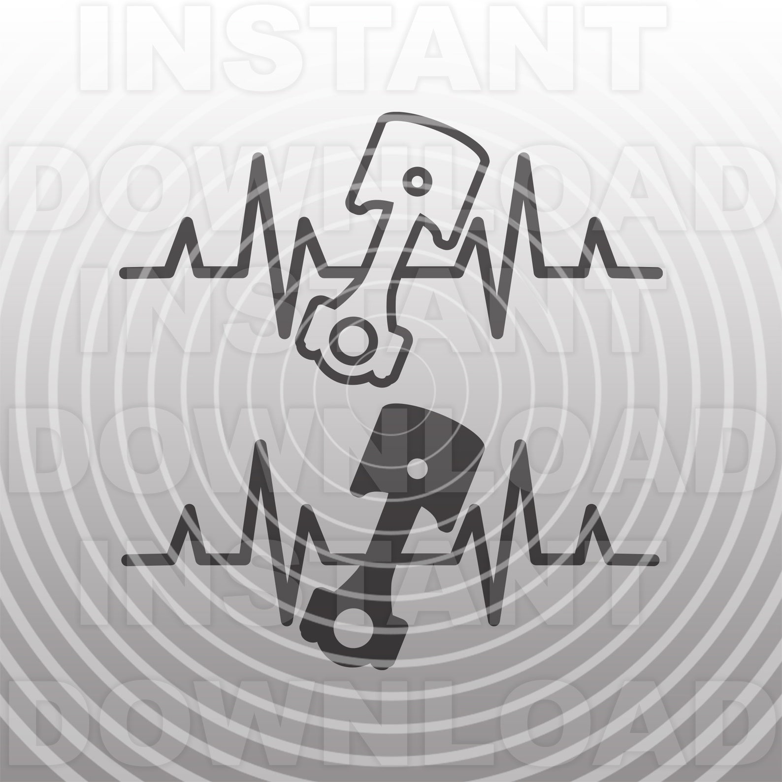 Heartbeat EKG Piston SVG File,racing Svg,funny Car Svg,mechanic Svg ...