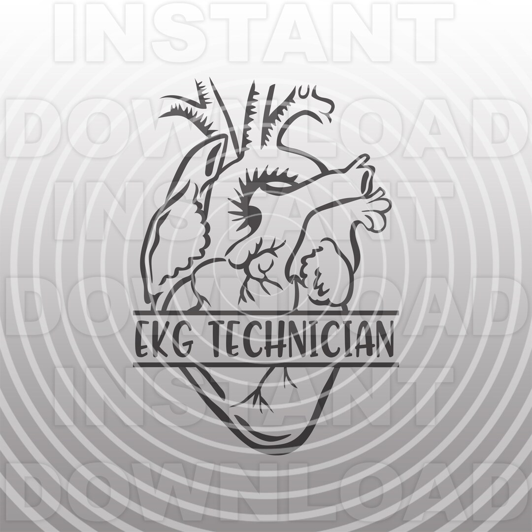 EKG Technician With Anatomical Heart SVG File,ekg Tech Svg -vector ...
