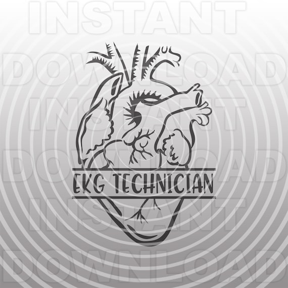 EKG Technician With Anatomical Heart SVG Fileekg Tech Svg | Etsy