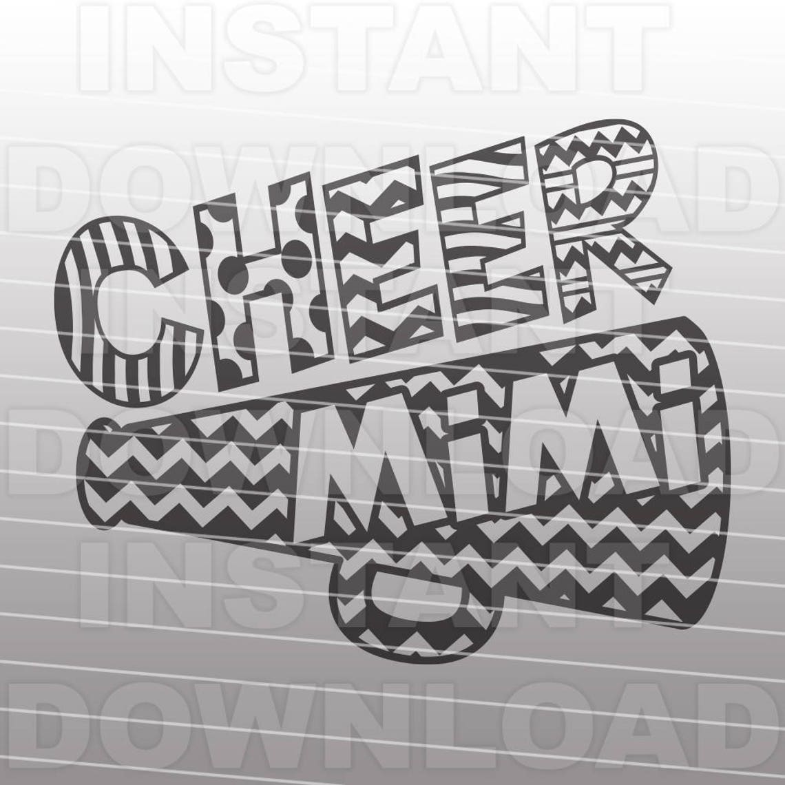 Cheer Mimi SVG File - Cheerleading Megaphone SVG File - Commercial ...