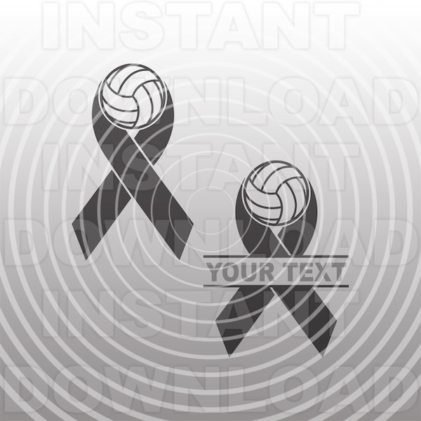 Volleyball With Cancer Ribbon Svg - Etsy
