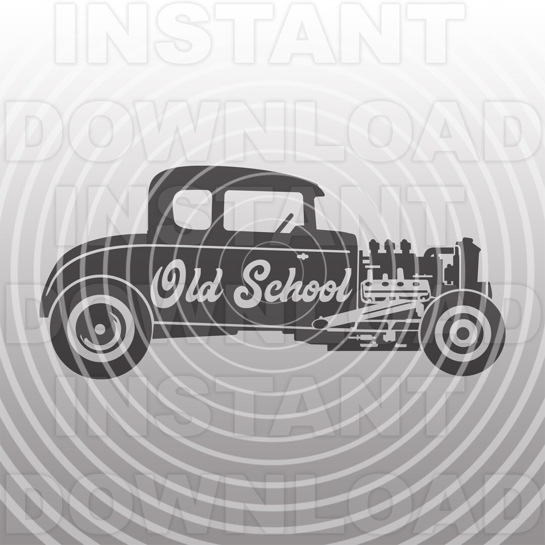 Old School Hot Rod SVG File,classic Car Svg,retro Car Svg,roadster Svg ...