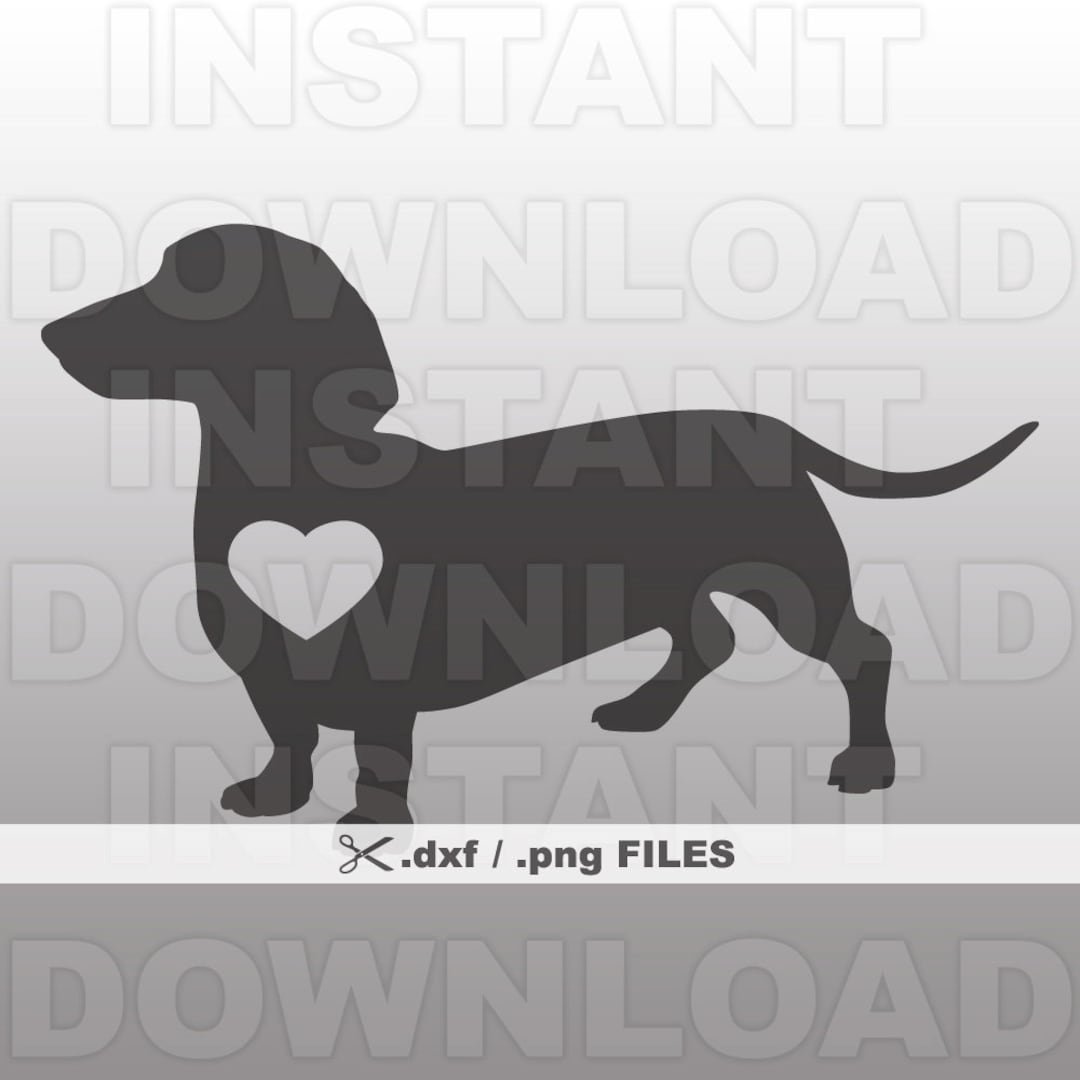 Daschund Heart DXF - Weiner Dog Heart DXF File - Commercial & Personal ...